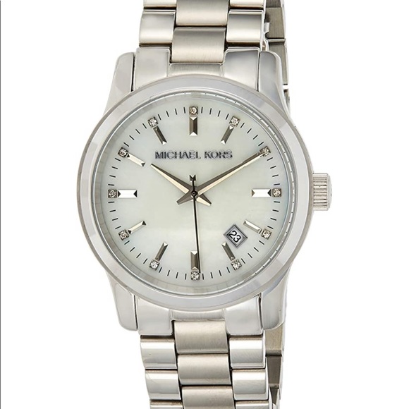 Michael Kors | Accessories | Michael Kors Mk5338 Silver Mother Of Pearl ...